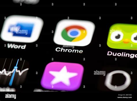 Chrome Browser App Icons On A Mobile Phone Display Iphone Smartphone