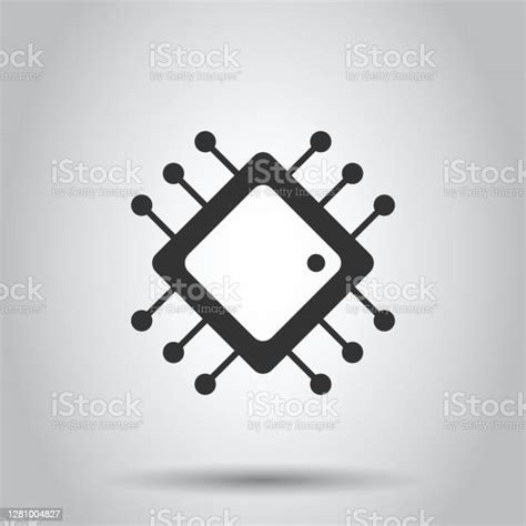 컴퓨터 Cpu 아이콘을 플랫 스타일로 제공합니다 흰색 격리 된 배경에 회로 기판 벡터 그림입니다 마더 보드 칩 비즈니스 개념