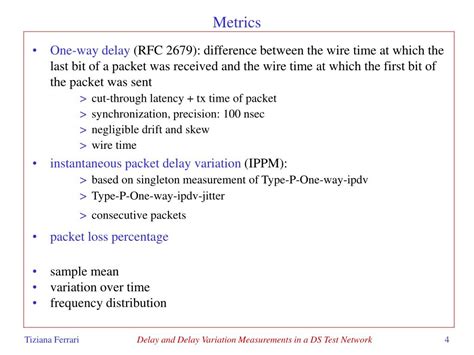 Ppt Delay And Delay Variation Measurements In A Differentiated