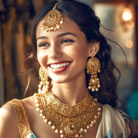 Premium Ai Image A Beautiful Girl Wearing An Stylish Indian Saree And