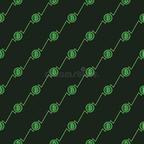 Bitcoin Rising Graph Vector Blockchain Technology Colored Seamless