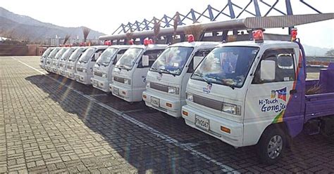 공주시 음식물 쓰레기 수거차량 도색작업 완료