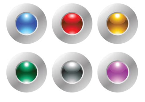 Colored Buttons With Shadowed High Security Shield Icon Vector