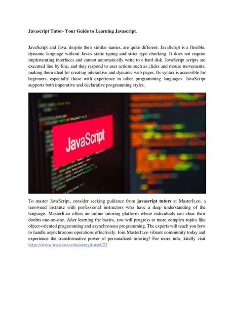 Ppt Javascript Tutor Your Guide To Learning Javascript Powerpoint Presentation Id13296596