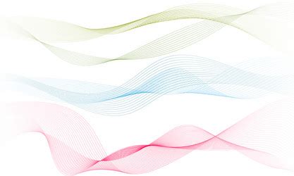 Set Of Color Curve Lines Design Element Royalty Free Vector