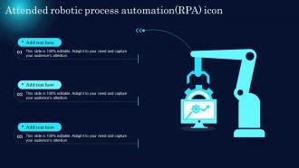 Attended Robotic Process Automation RPA Icon PPT PowerPoint