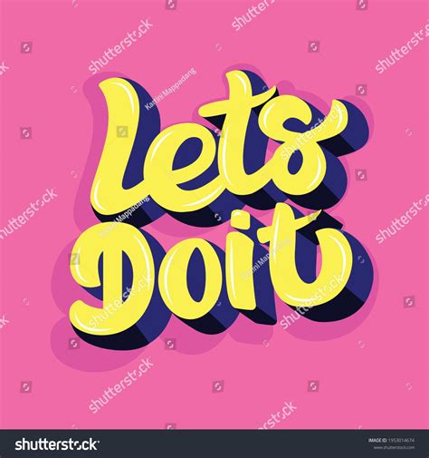 Lets Do Lettering Pink Background Vector De Stock Libre De Regalías