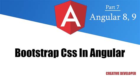 Bootstrap Css In Angular Creative Developer YouTube