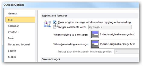 Make Outlook Close The Original Message After Replying Or Forwarding