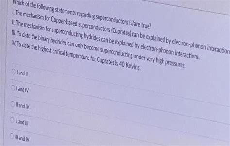 [answered] which of the following statements regarding superconductors