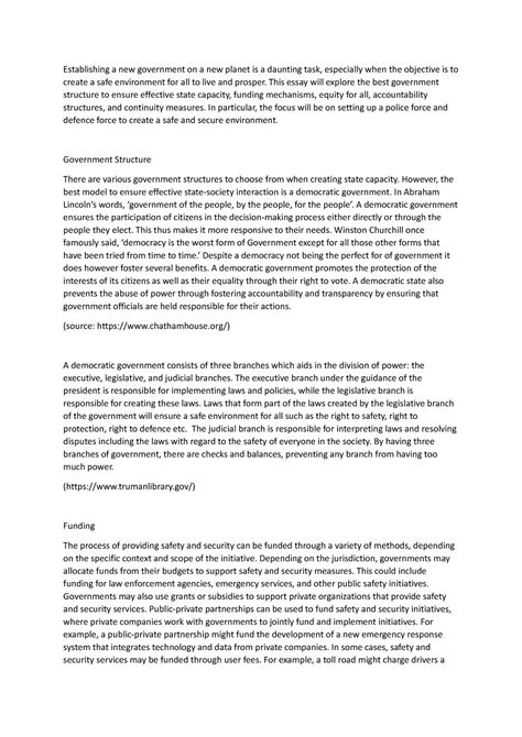 Ekn Cascading Assignment 3 Establishing A New Government On A New