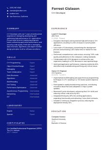 C Developer CV Example
