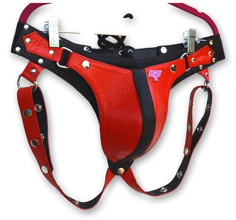 Men Leather Red Jock Strap Mens Posing Pouch Thong Jockstrap Mri