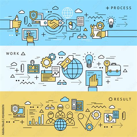 Assembly Banner Set Stock Vector Adobe Stock