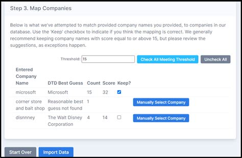 Data Import Mapping Companies