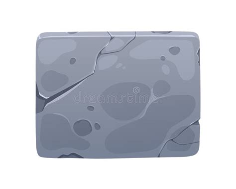 Stone Board For Game Ui Interface Metal Rectangle Plate Panel Element Stock Vector