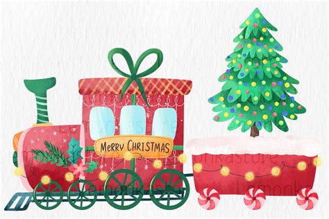 Winter Train With Christmas Tree Png Graphic By Lemonkastore · Creative