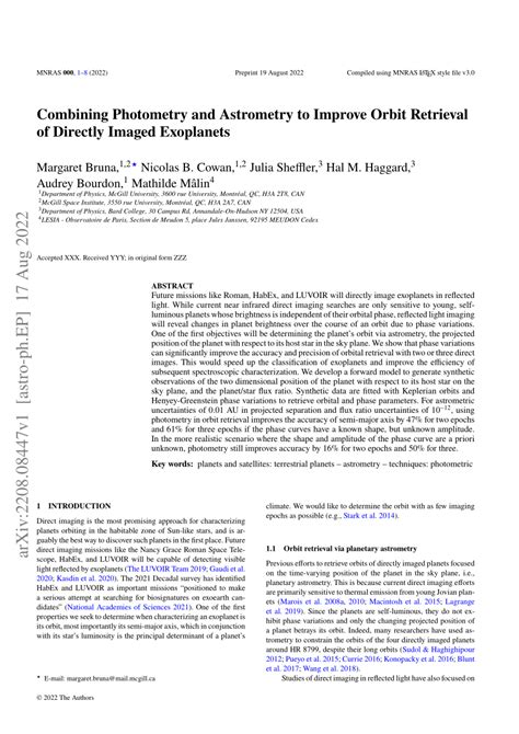 Pdf Combining Photometry And Astrometry To Improve Orbit Retrieval Of
