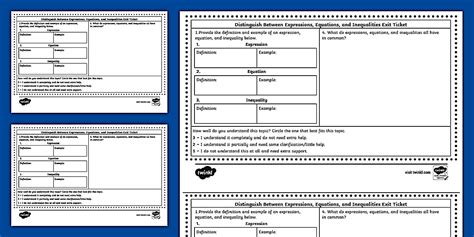 Distinguish Between Expressions Equations And Inequality