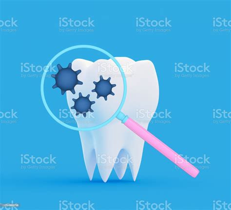 돋보기 아래 치아 박테리아 치아 질환 개념의 연구 및 진단 3d 일러스트레이션 0명에 대한 스톡 사진 및 기타 이미지 0명 건강관리와 의술 건강한 생활방식 Istock