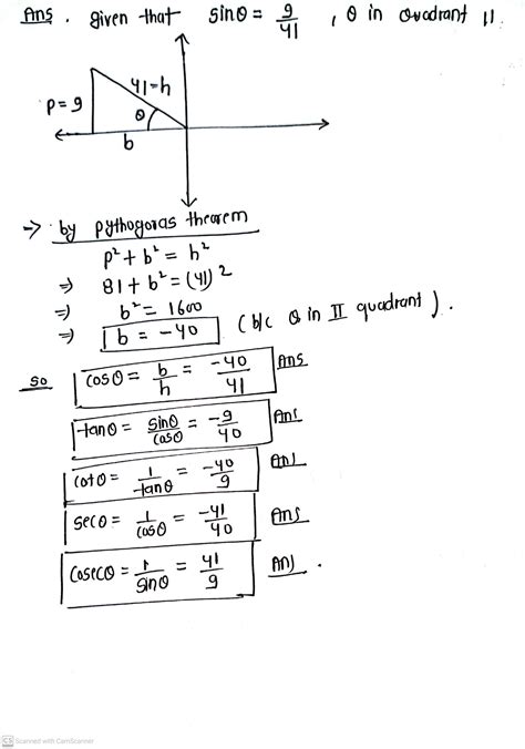 [solved] find the exact value of each of the remaining trigonometric