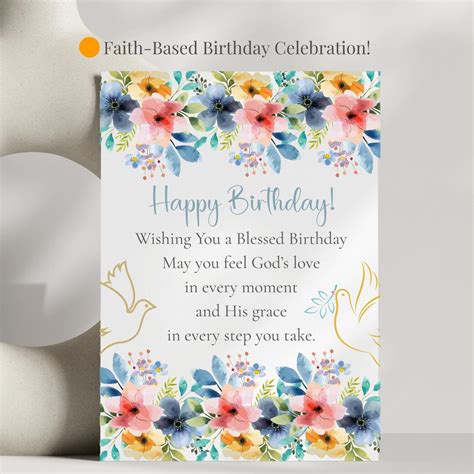 Christian Birthday Card Faith Based Birthday Card For Her Bible Birthday Card Spiritual Happy
