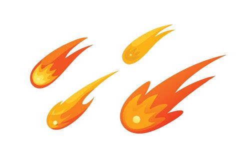 Cometa Exhibiendo Sus Brillante Cola Y Distinto Forma Ilustración Conjunto En Blanco