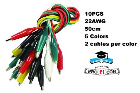 Proficon Set Cr1 50cm 10pcs καλώδια με κροκοδειλάκια για Arduino Raspberry Breadboard