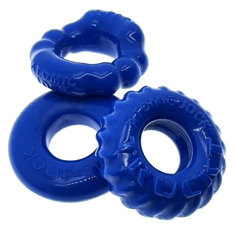 Oxballs Bonemaker Cock Ring 3 Pack Pool Blue Sex Toy Hotmovies