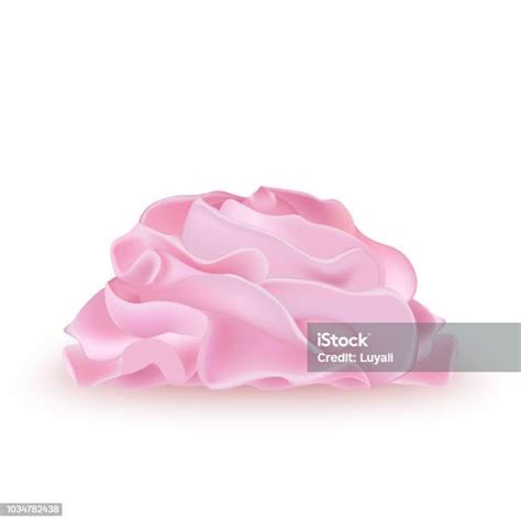 핑크 휘 핑된 크림 케이크 컵 케 익 요구르트 아이스크림에 대 한 상세한 3d 그림 흰색 절연입니다 웹에 대 한 요소를 디자인 하거나 포장을 인쇄 합니다 3차원 형태에 대한