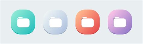 Folder Solid Icon In Flat Design Style Modern Website Or Apps