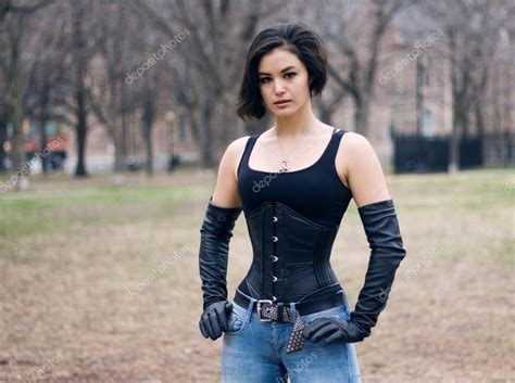 Gothic Woman In Corset Halloween Stock Photo Anoushkatoronto