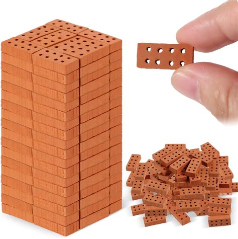 50 Pcs Mini Bricks Miniature Brick Tiny Bricks Model Brick Building For Diy Dollhouse Garden