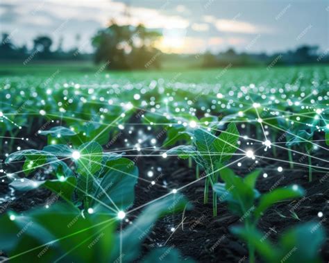 Artificial Intelligence Optimizing Water Efficiency In Agriculture Premium Ai Generated Image