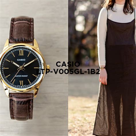 Casio公司貨附保證卡及發票 真皮石英錶 指針錶 女錶 學生錶 防水ltp V005gl 1b2 蝦皮購物