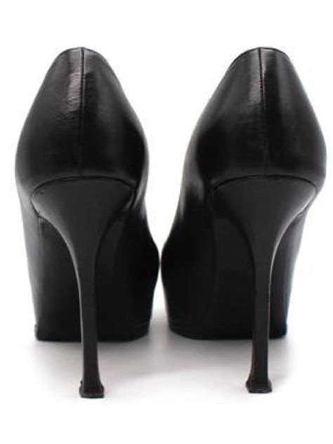 Saint Laurent Tribtoo Black Leather Platform Pumps For Sale At 1stdibs