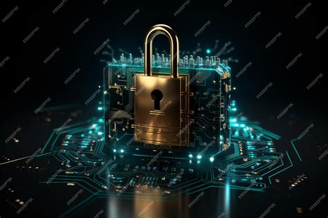 Premium Photo This Abstract Image Of A Cyber Security Lock On A Circuit Board With Digital