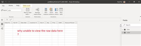 Solved Unable To View The Raw Data At Pbi Microsoft Fabric Community