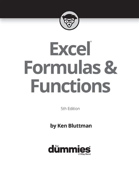 Title Page Excel Formulas And Functions For Dummies 5th Edition Book