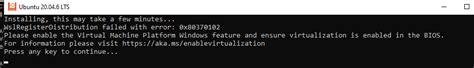 how to fix please enable the virtual machine platform windows feature