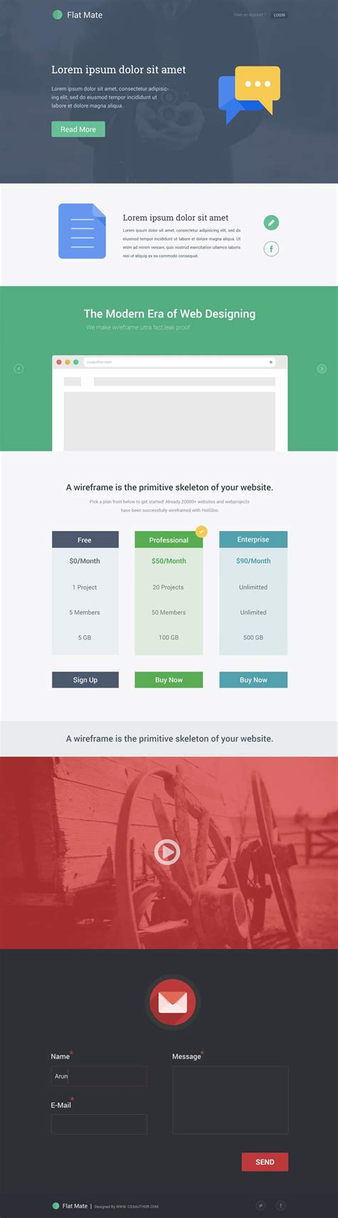 single page site template