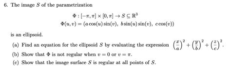 Solved 6 The Image S Of The Parametrization