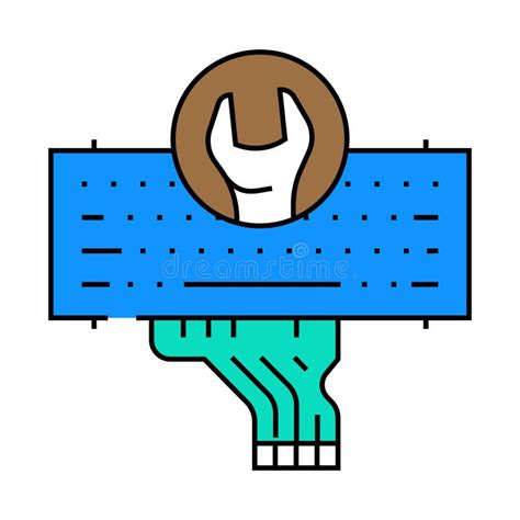 Keyboard Replacement Repair Computer Icon Color Illustration Stock