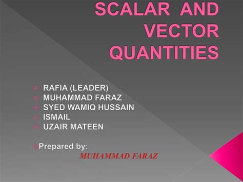 Scalar And Vector Quantities PPTX