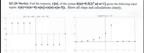 [solved] q2 [20 marks] find the response y [n] of the system h