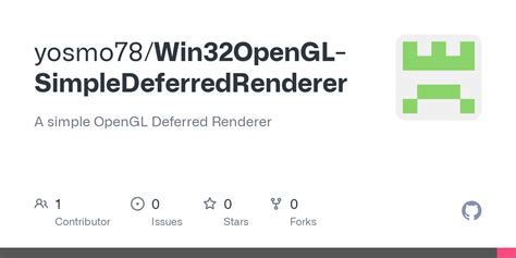 Github Yosmo78win32opengl Simpledeferredrenderer A Simple Opengl Deferred Renderer