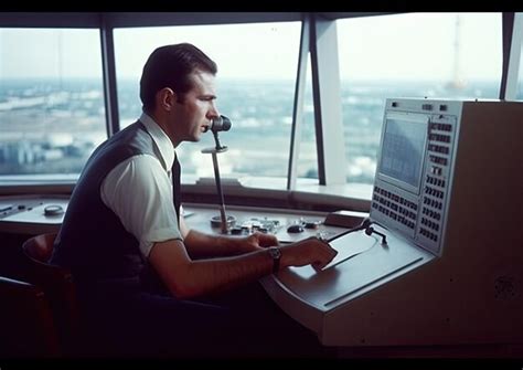Premium Ai Image Working As An Air Traffic Controller