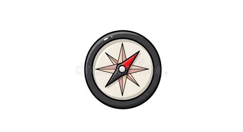Compass Illustration With Red And Black Needle Stock Illustration Illustration Of Eight