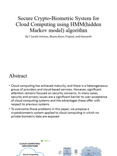 Secure Crypto Biometric System For Cloud Computing Using Hmm Algorithm