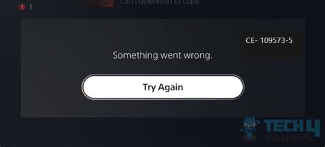 Our Tested Fixes PS5 Error Code CE 109573 5 Tech4Gamers